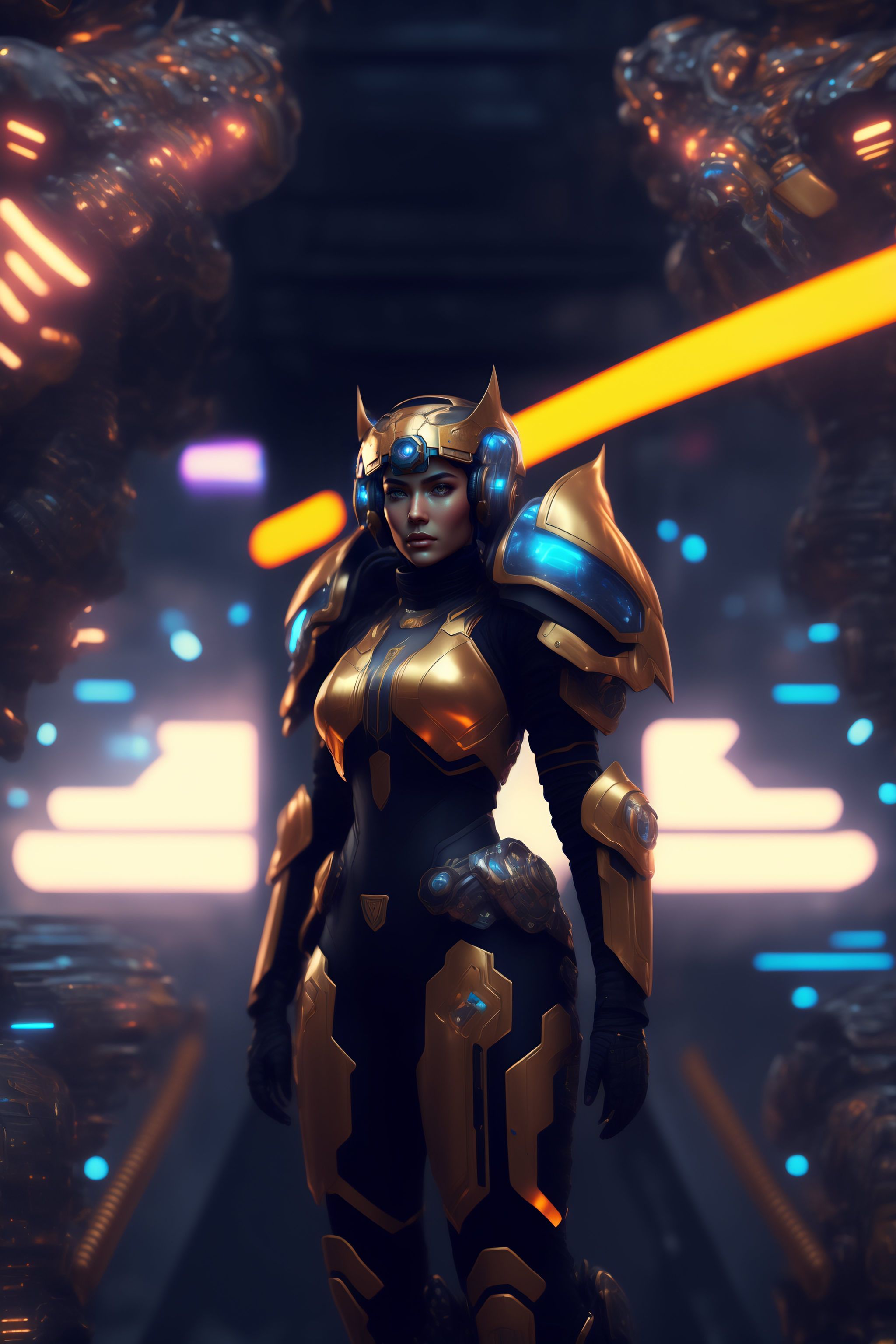 Hyper-detailed Mech Punk Armor With Short Hair Girl • PromptDen