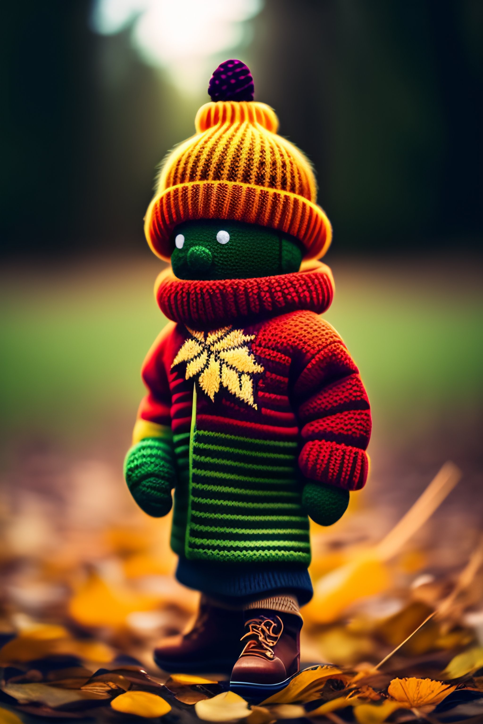 Leaf Rake Man: Sweatered Boxer • PromptDen