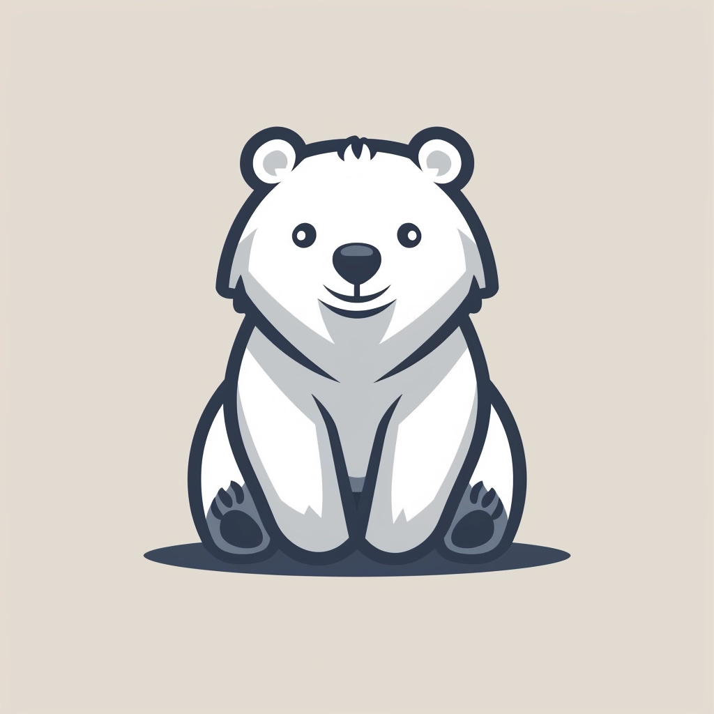 Adorable Bear Logo: Simple Line Vector Graphic N. American Bear Design ...