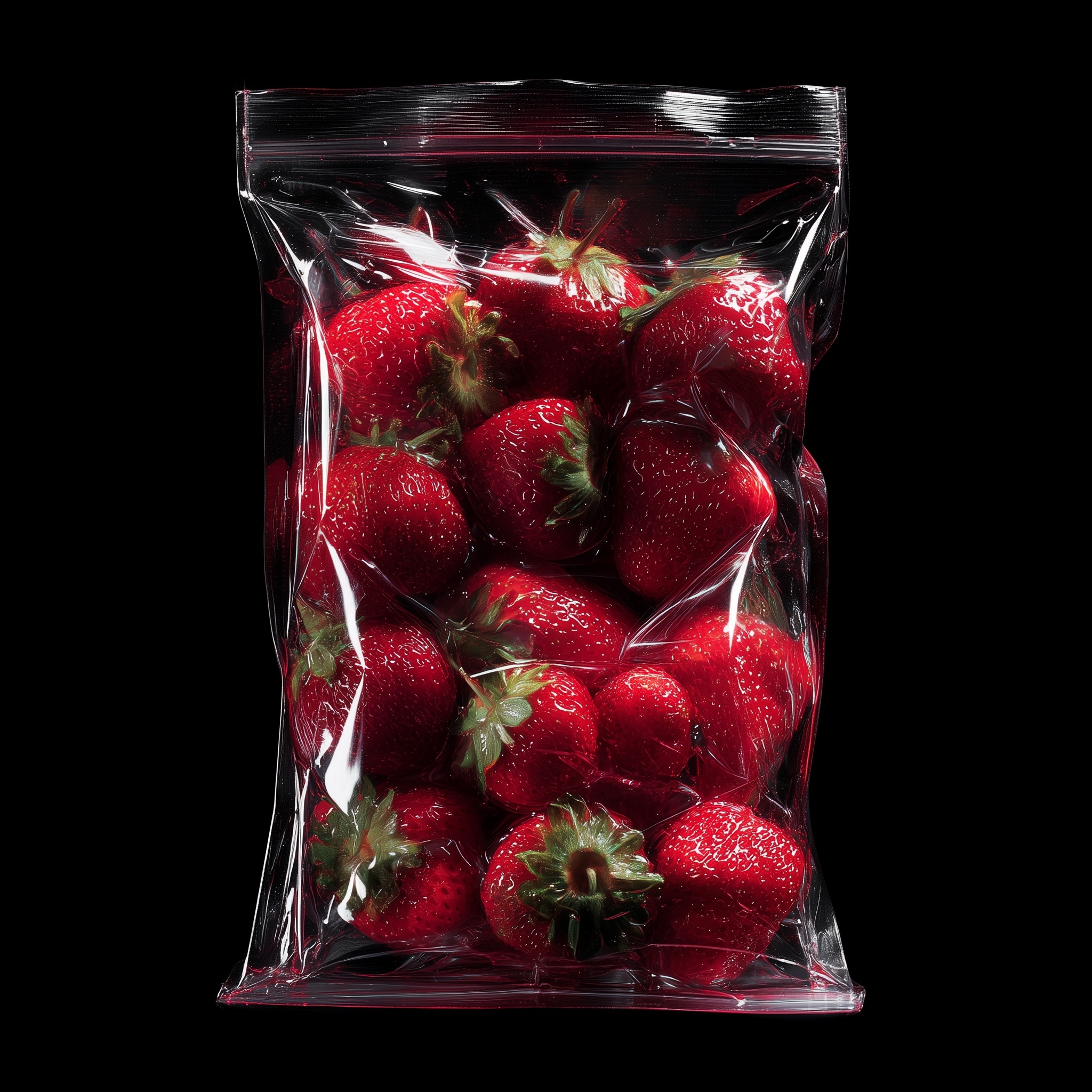 Vivid Vacuum-sealed Strawberries: Modern Elegance • PromptDen