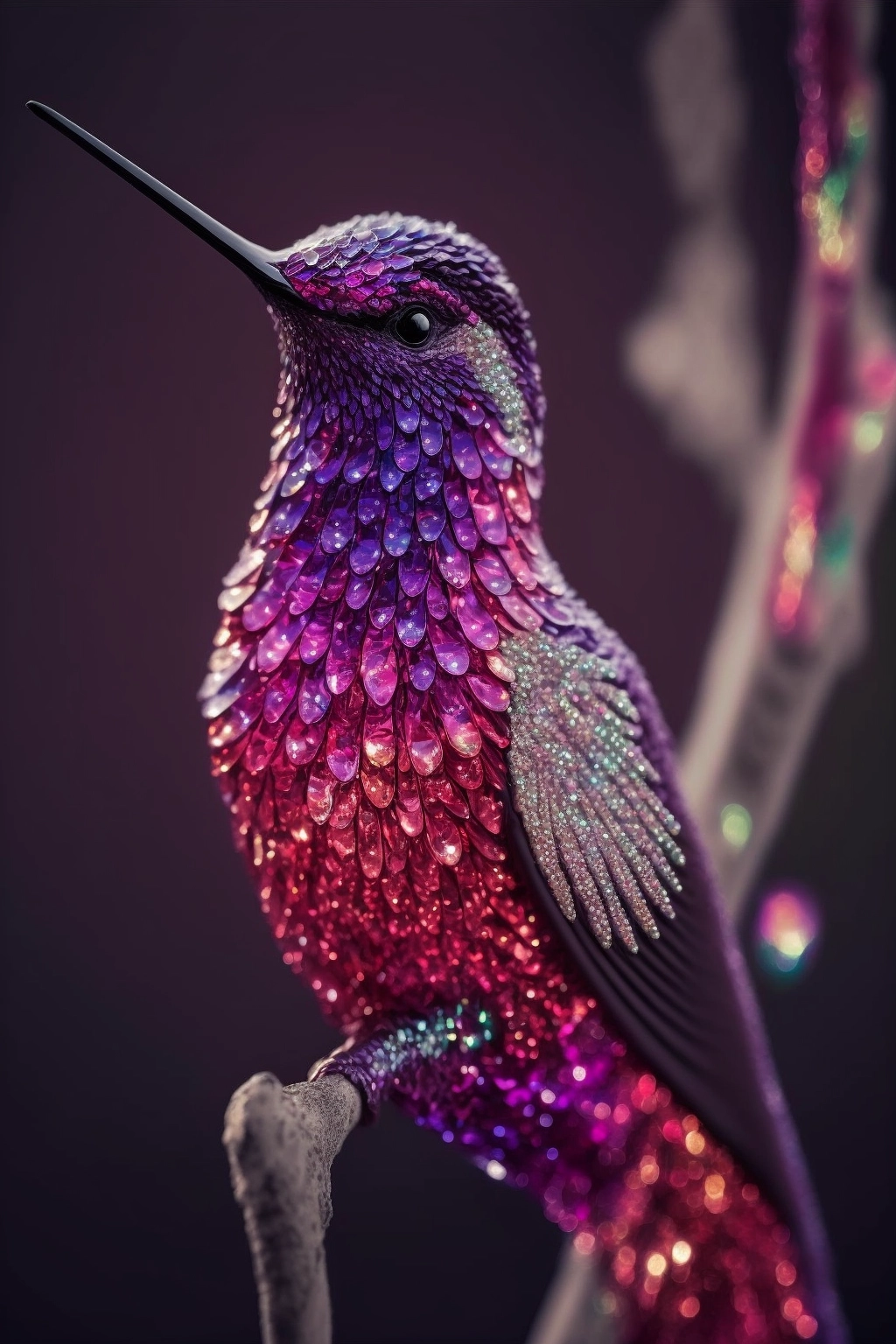 Shimmering Magenta Bird: Stunning Nature Photography • PromptDen