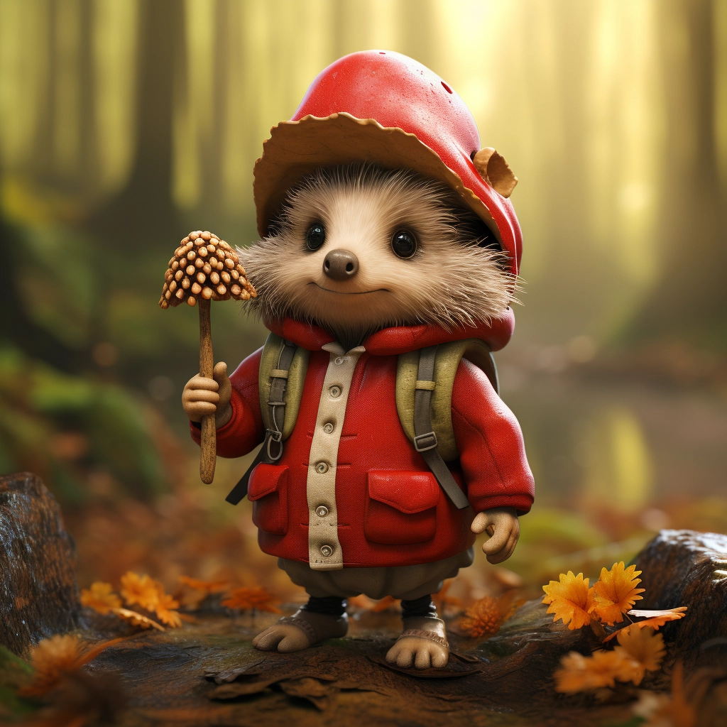 Hedgehog In Red Cap: Hyper-realistic Zbrush Style • PromptDen