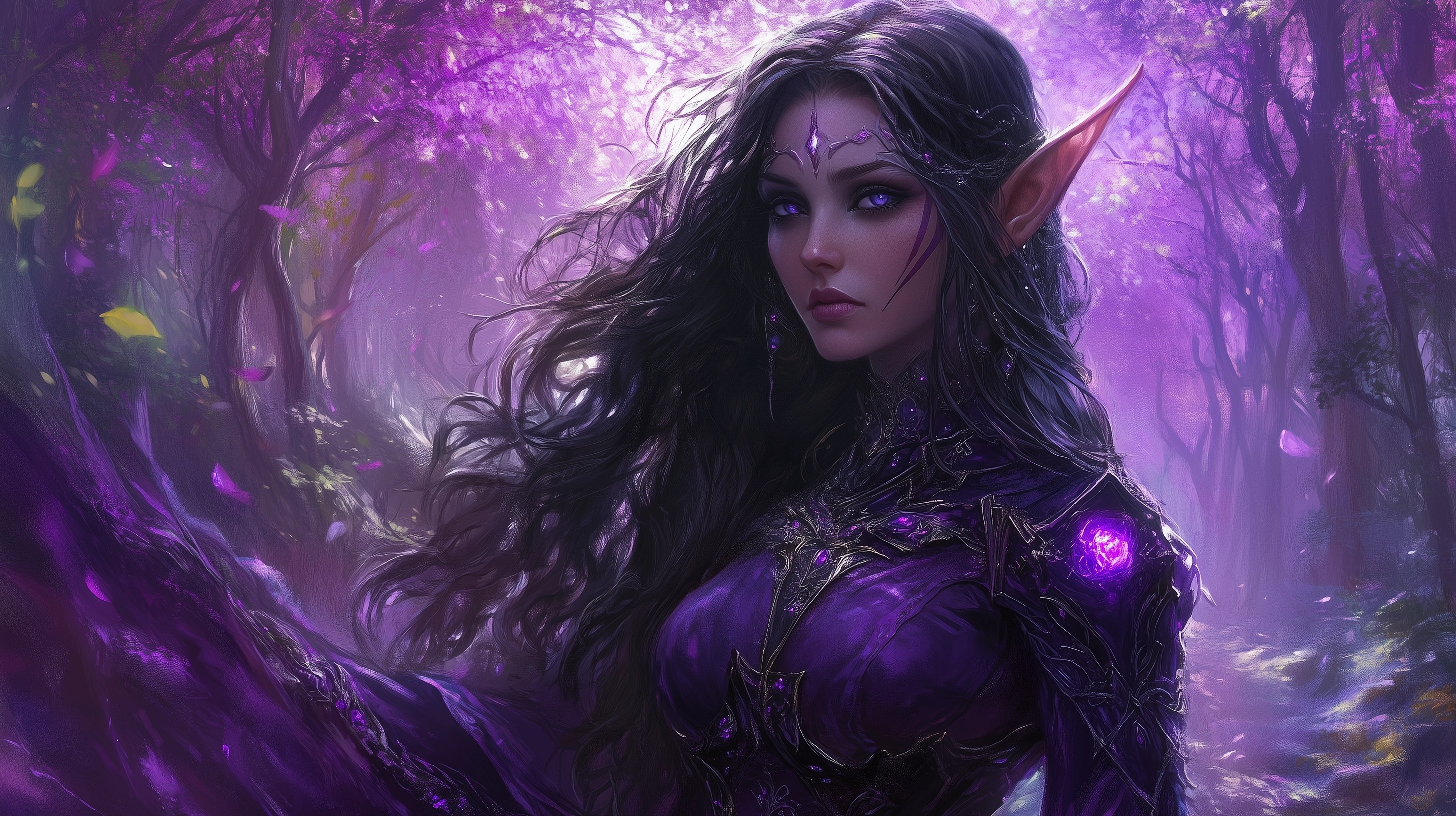 Enchanting Sci-fi Art: Purple Elven Aesthetics • PromptDen