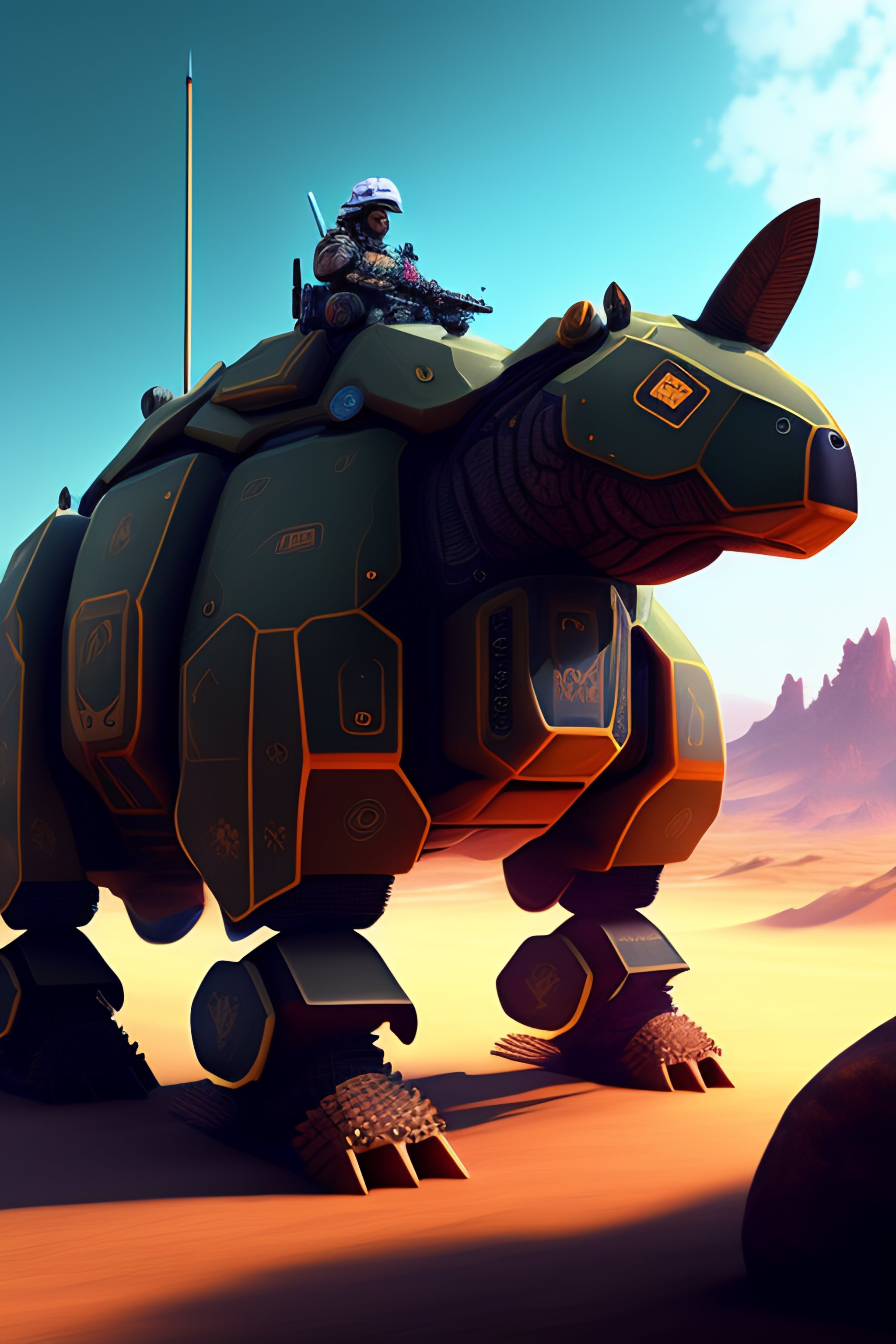 Armored Turtle Mech - Unstoppable Behemoth • PromptDen