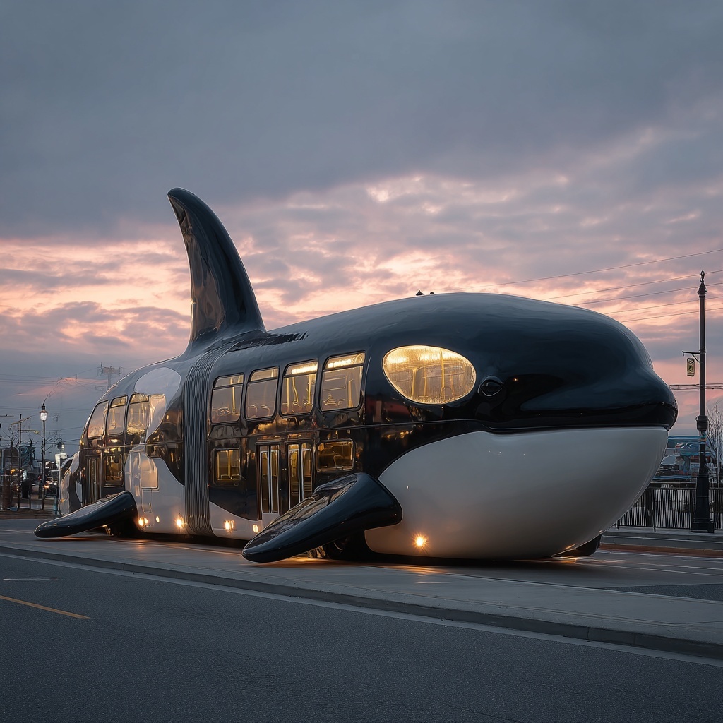 Orca-shaped Bus: A Whale Of A Ride! • PromptDen