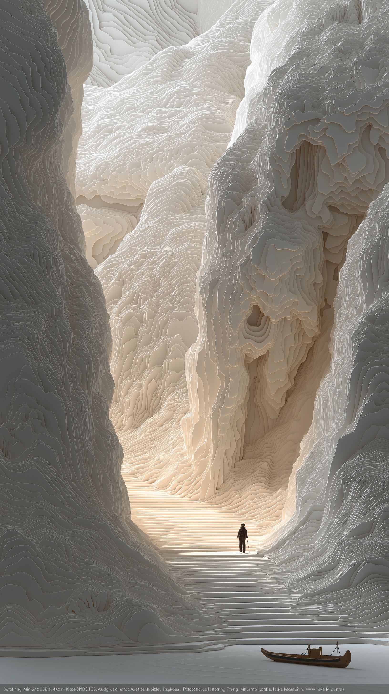 Layered Art: Spring Morning At Lake Mountain • PromptDen