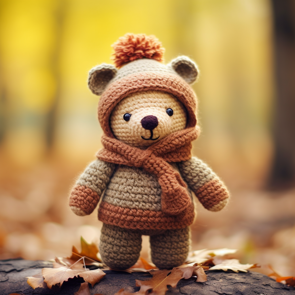 Cozy Handcrafted Crochet Wool Bears For A Warm Winter • PromptDen
