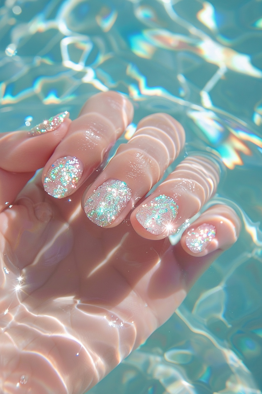 Beach Inspired Nail Art Designs - Water Ripples And Clear Waves • PromptDen