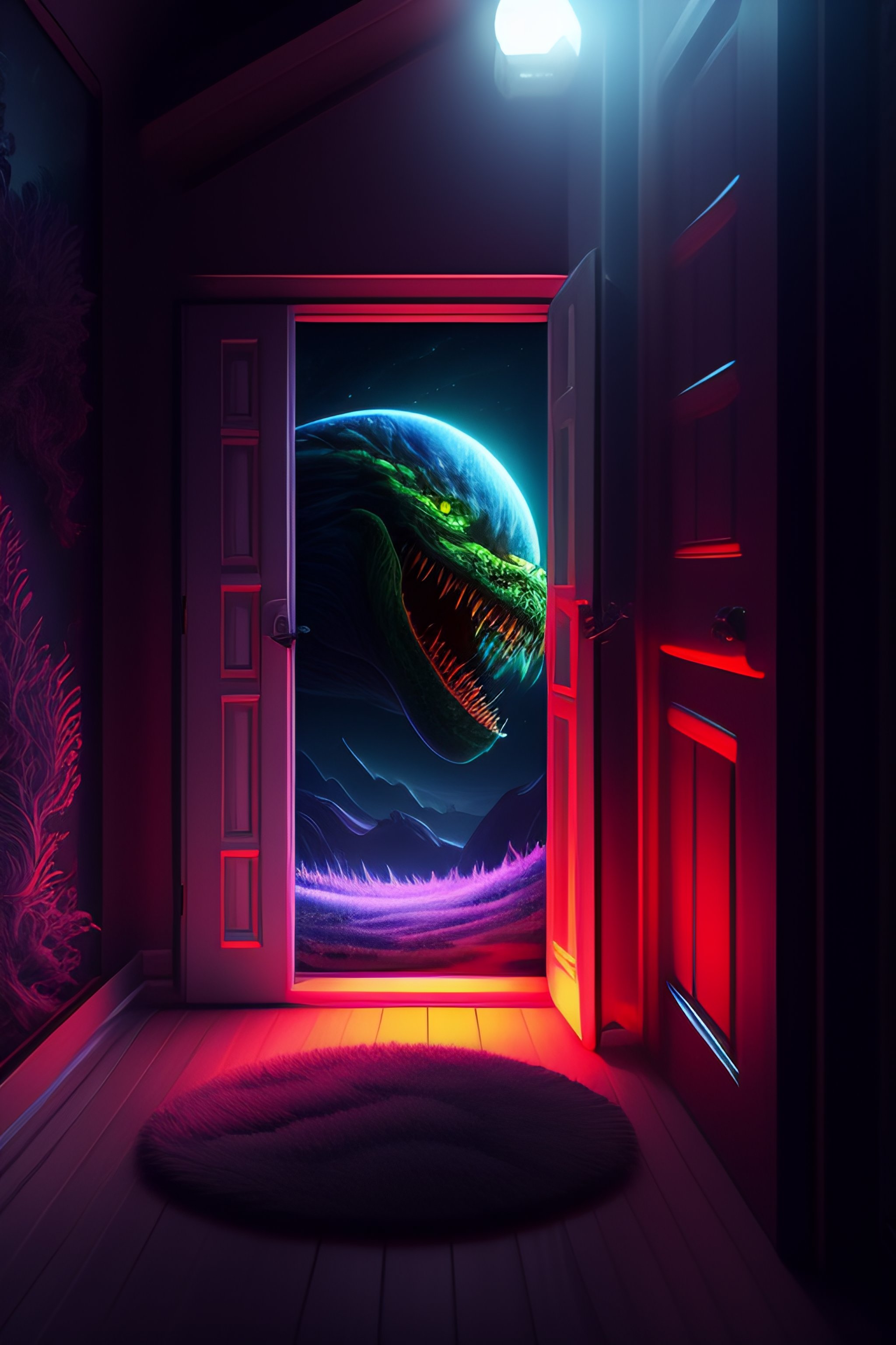 Nightmarish Monster In Photorealistic Liminal Space • PromptDen