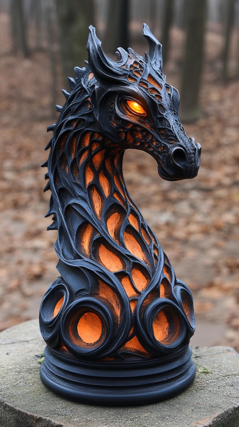 Fire-breathing Knight Chess Piece: Unleash Your Game • PromptDen