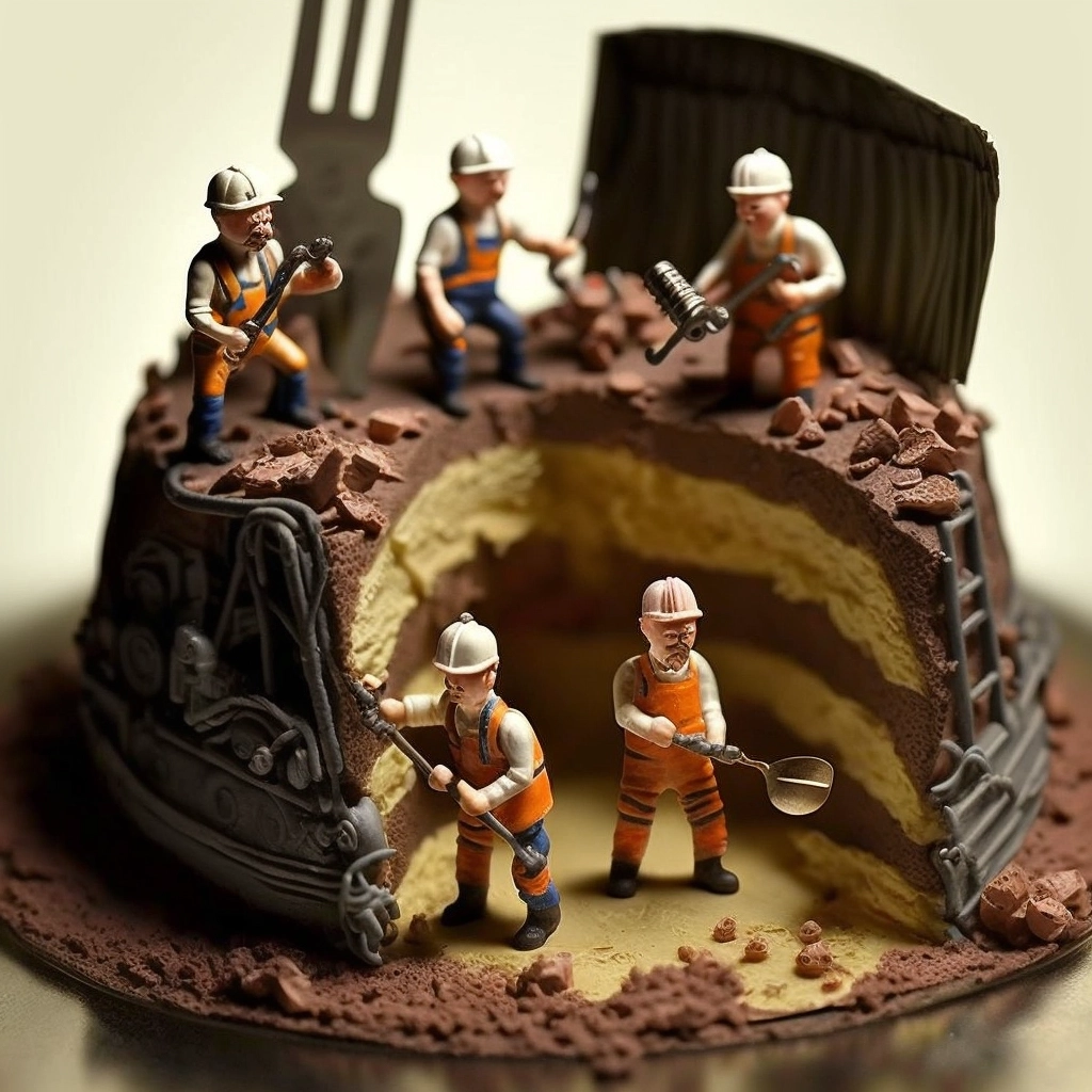 Tiny Cake-miners Unearth Birthday Delight • PromptDen