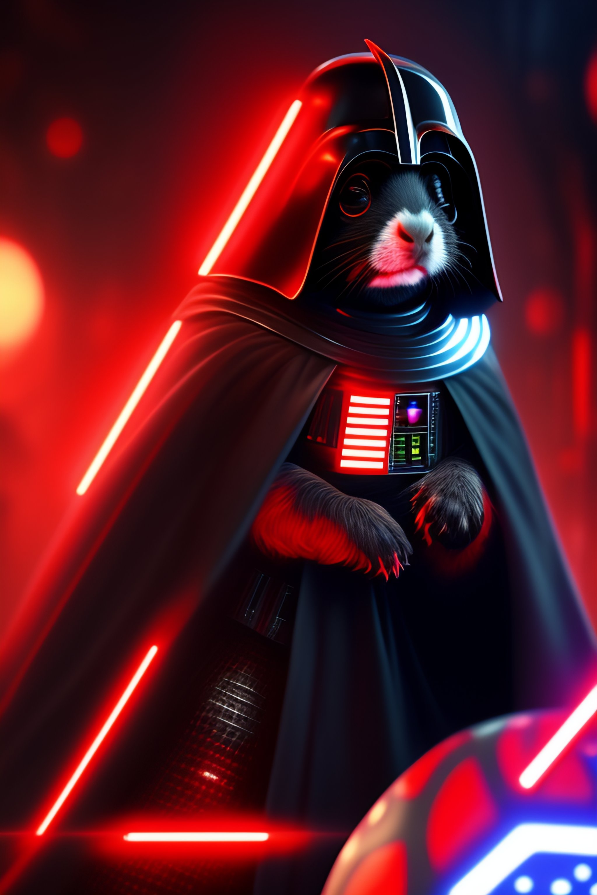 Tricolored Guinea Pig As Sith Knight In Star Wars Scene • PromptDen