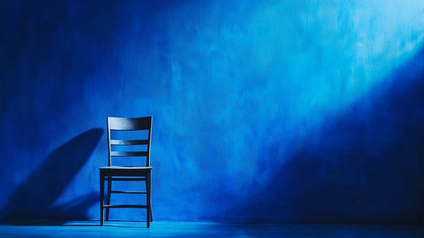 Captivating Chair Shadows On Blue Walls • PromptDen