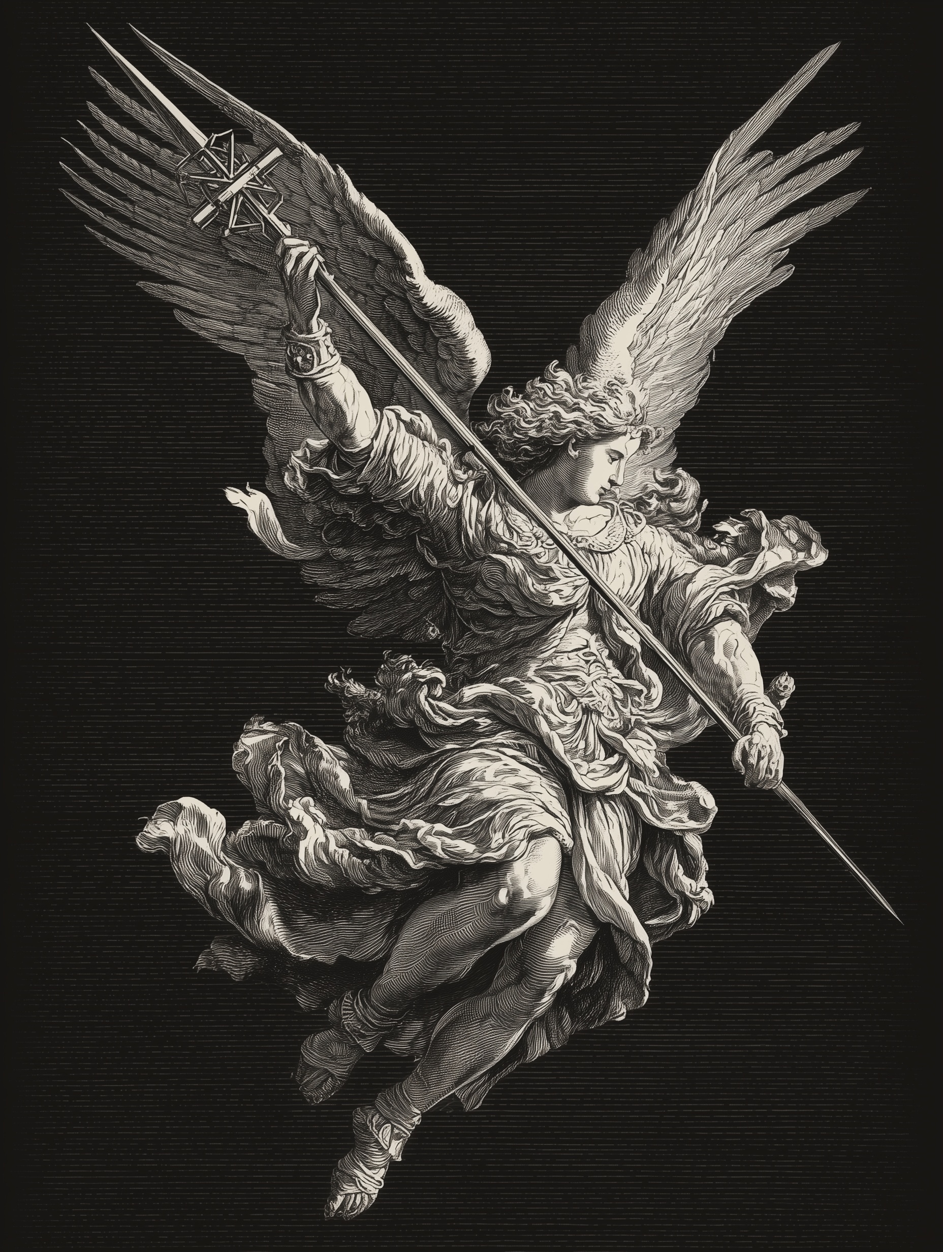 Majestic Baroque Archangel: A Divine Masterpiece • PromptDen