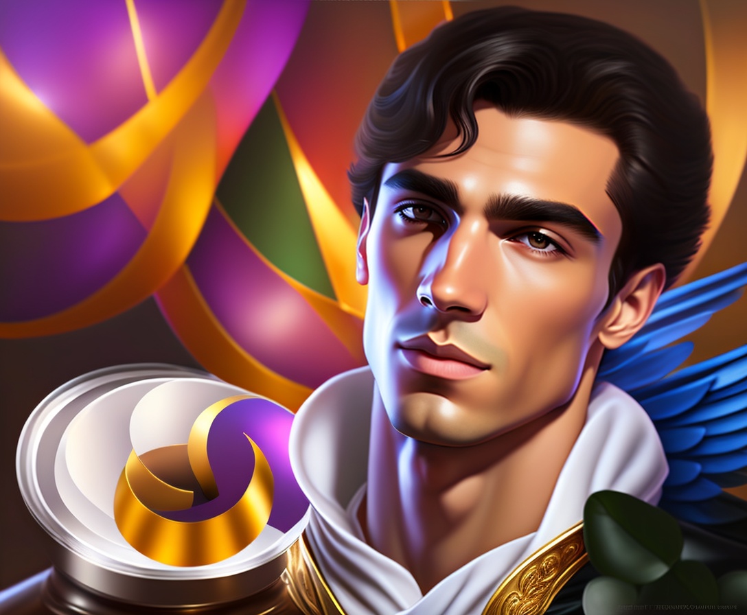 Majestic Male Guardian Angel Portrait • PromptDen