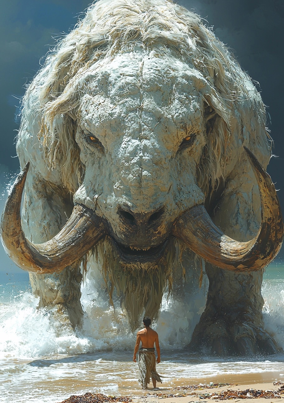 Discover The Giant Minotaur On The Beach! • PromptDen