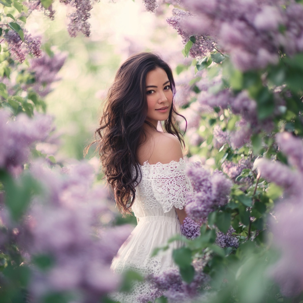 Lilac Dreams: A Romantic Garden Portrait • PromptDen