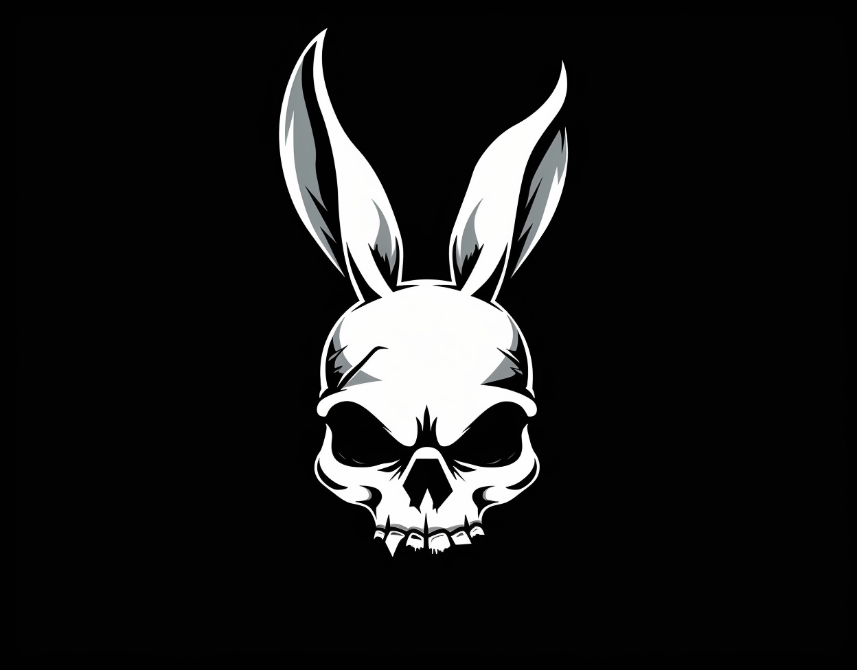Skull With Rabbit Ears Icon - Dark Game Design • PromptDen
