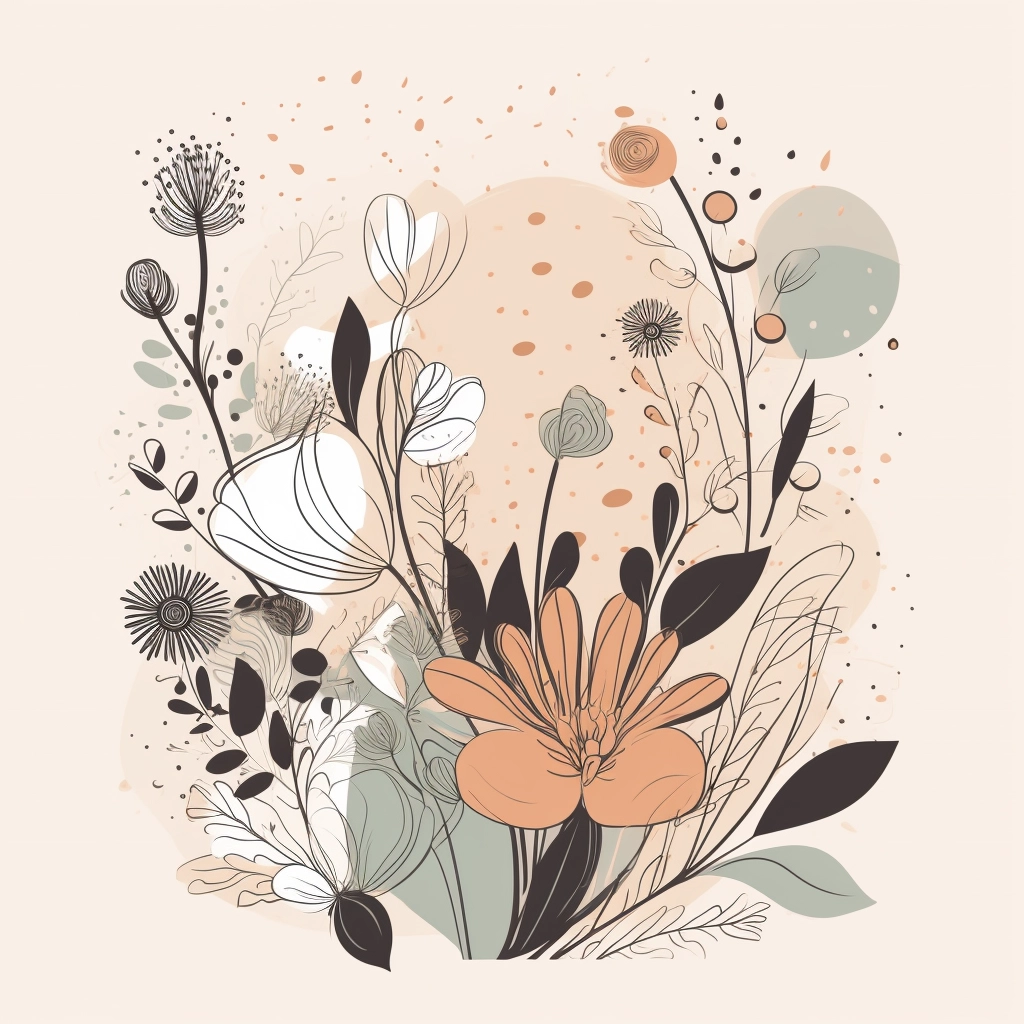 Organic Flower Vector Illustration • PromptDen