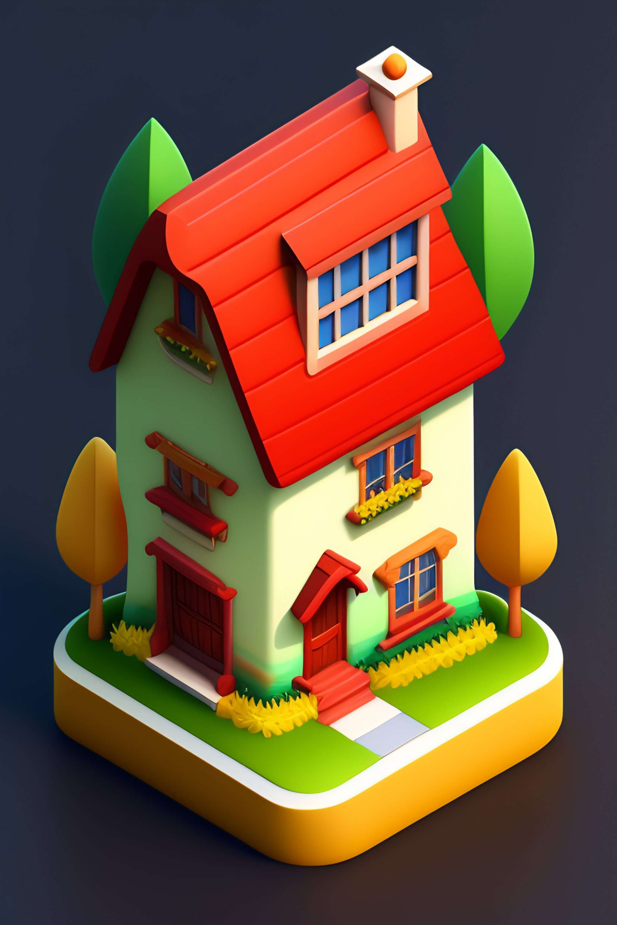 Happy Home: Isometric House With Smiling Boy • PromptDen