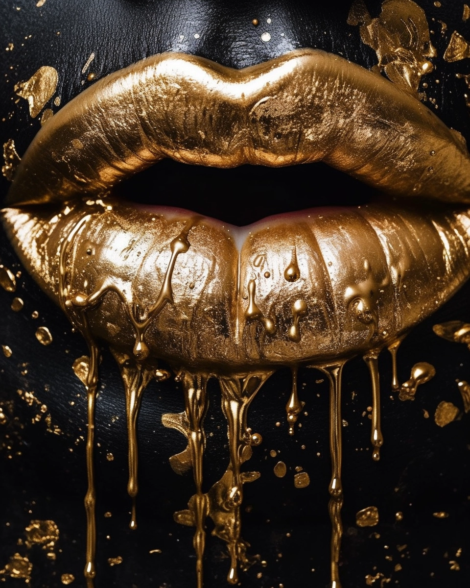 Golden Lips: A Luxurious Artwork • PromptDen