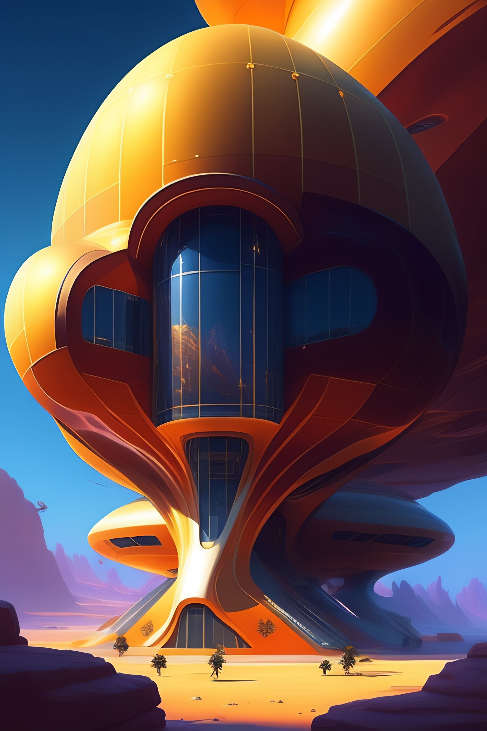 Futuristic Nautilus Building - Game Asset & Concept Art • PromptDen
