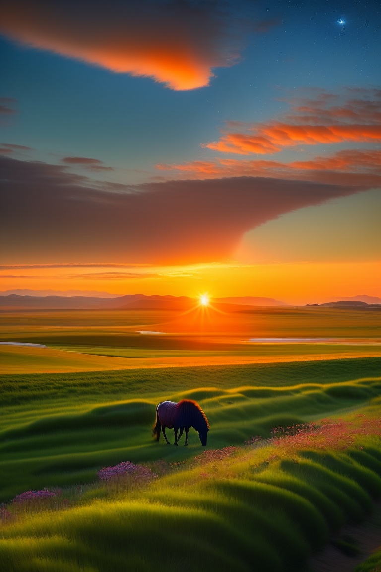 Endless Grasslands: A Vast And Boundless Landscape • PromptDen