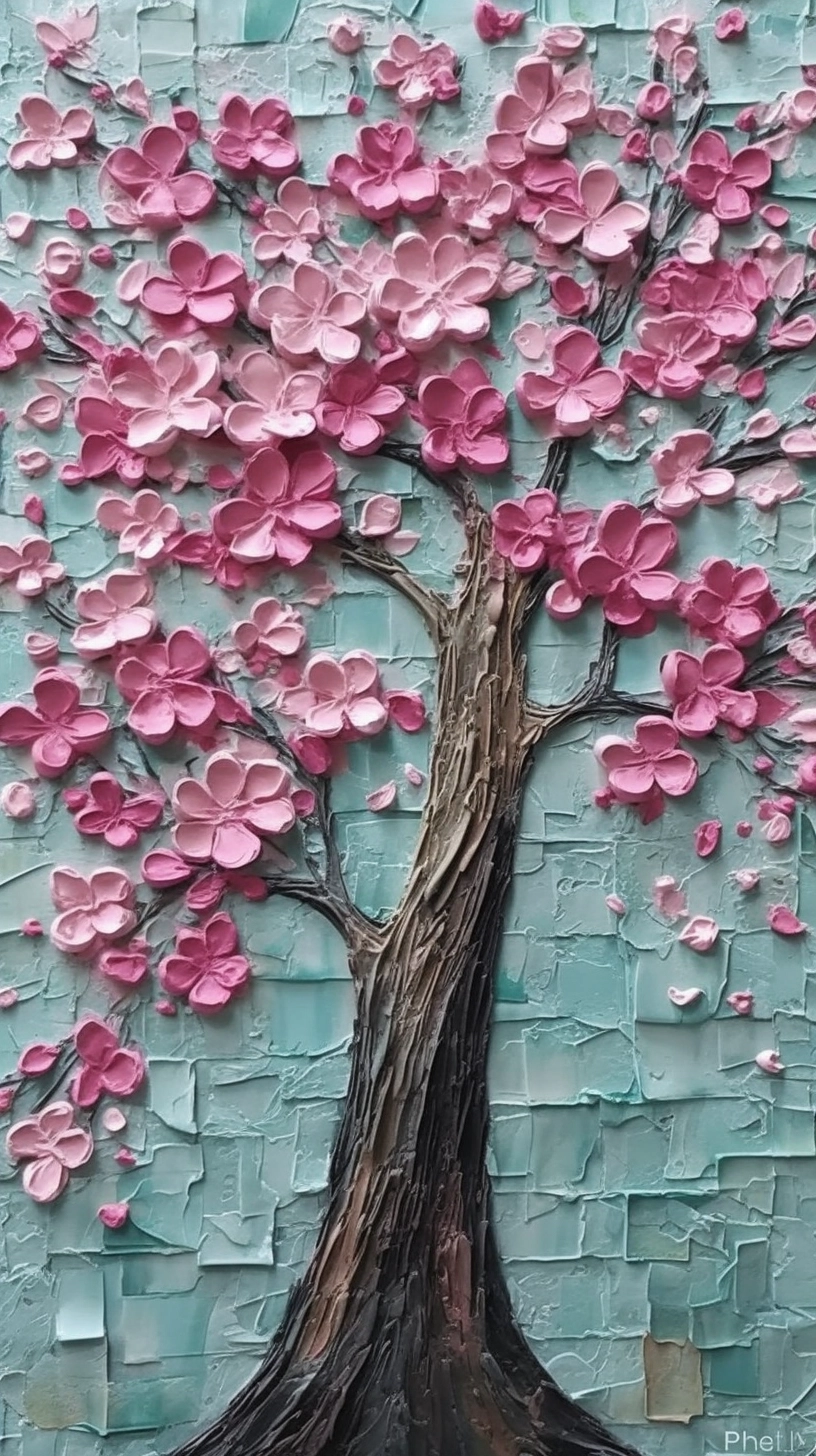 Acrylic Impasto Tree Art • PromptDen