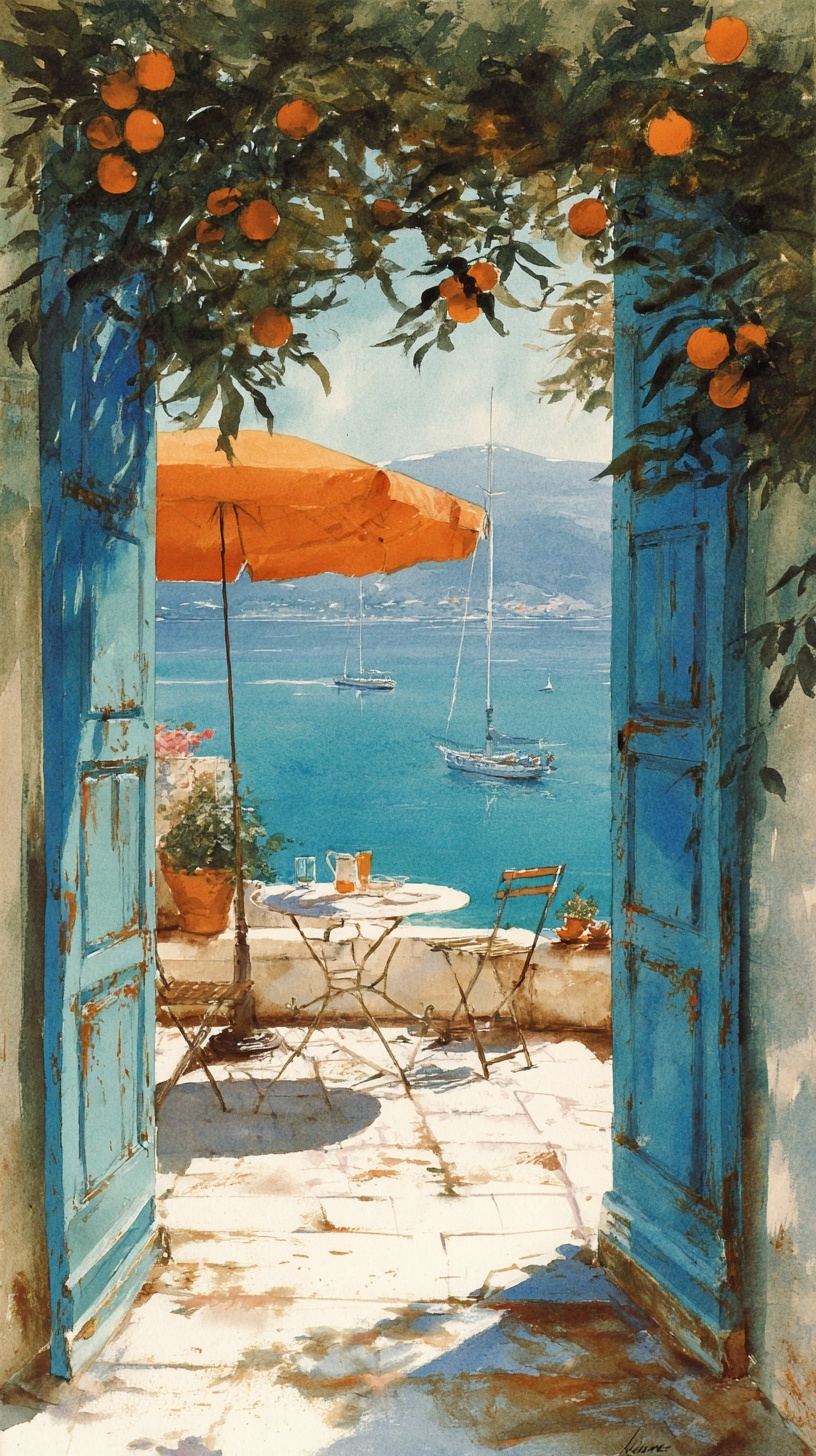 Escape To A Romantic Mediterranean Terrace • PromptDen