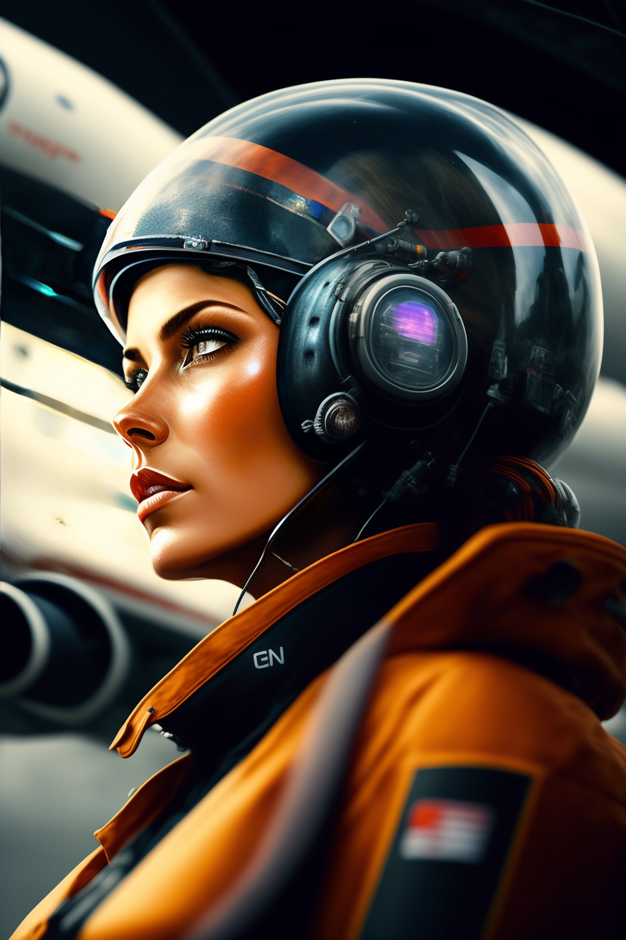 Hyperdetailed Cyborg Pilot: Russian Women In Interior Cockpit • PromptDen