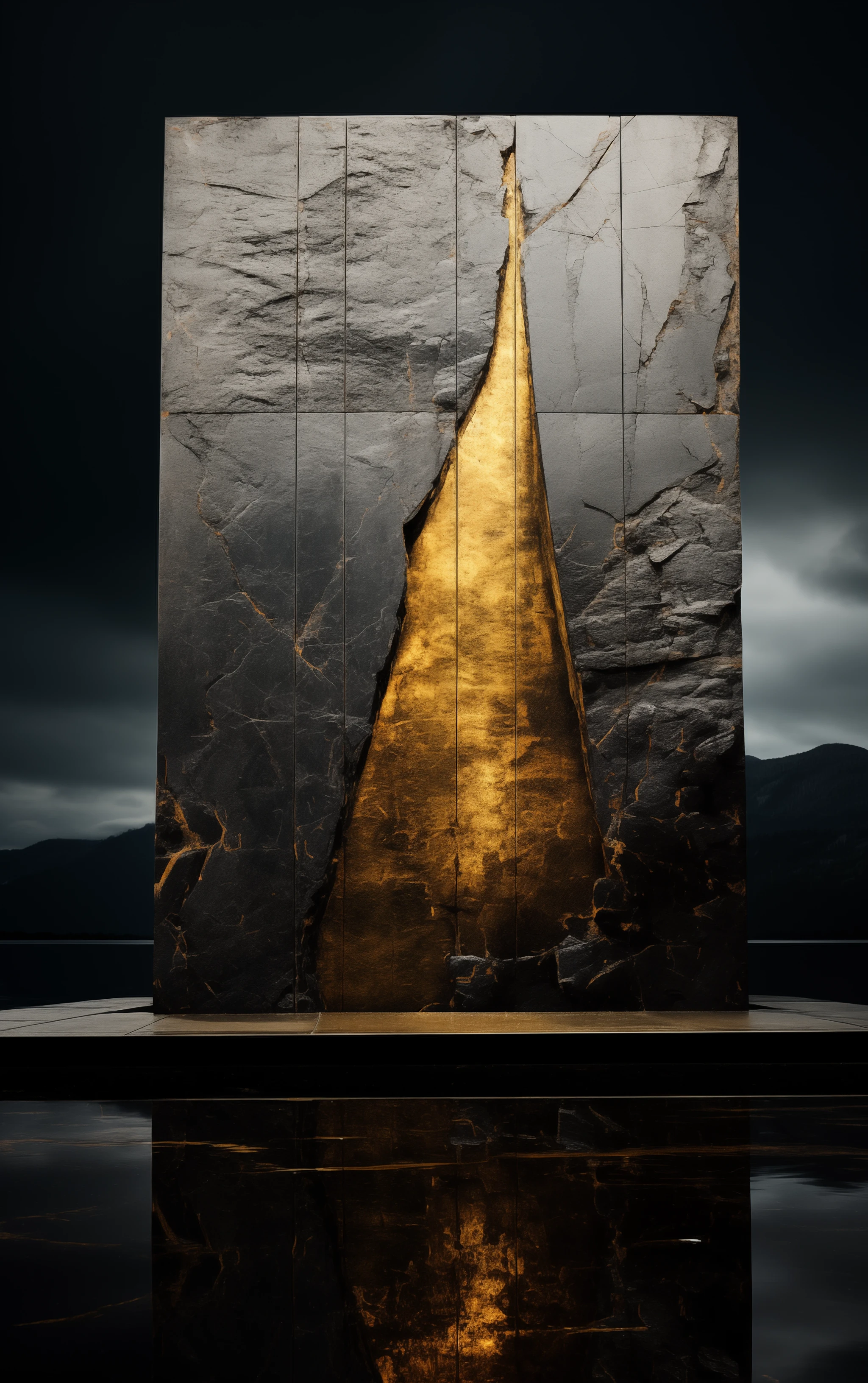 Monument Of Chaos: Epic Abstract In Black & Gold - Shining Realistic ...