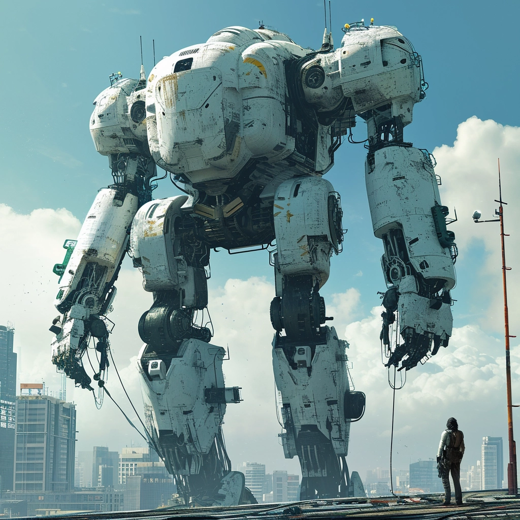 Living Within The Marvel Of A Giant Robot: Journey Of A Man • PromptDen