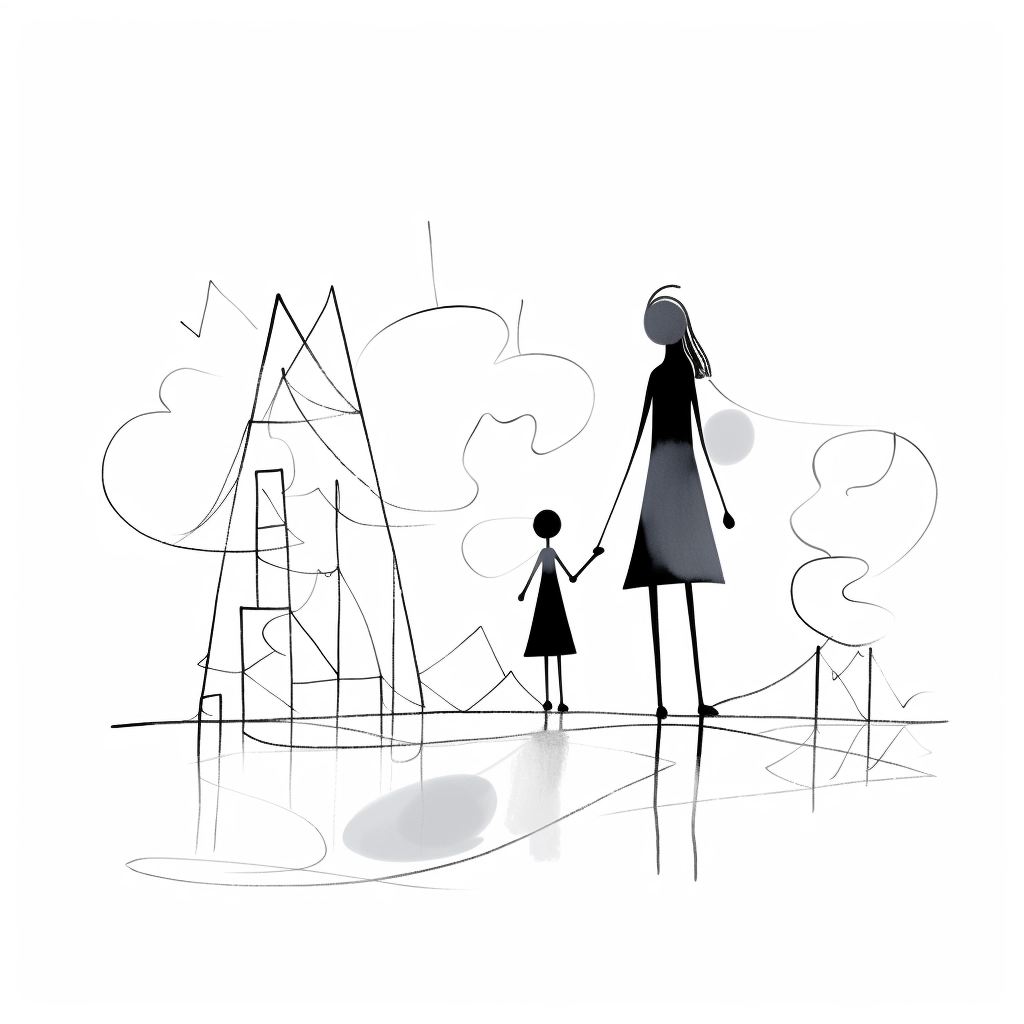 Adorable One Line Drawing Of A Little Girl • PromptDen