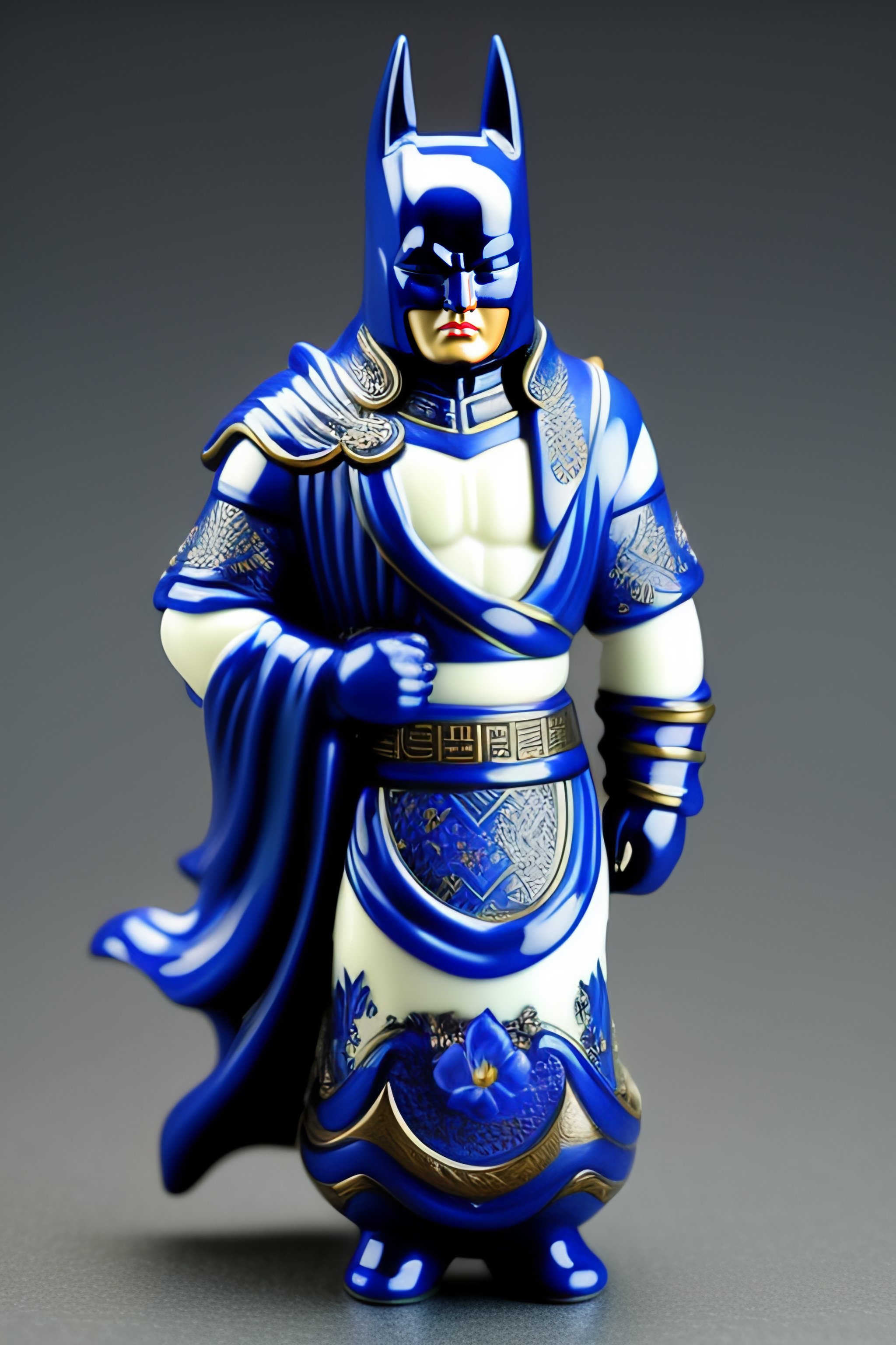 Blue & White Chinese Batman Figurine • PromptDen