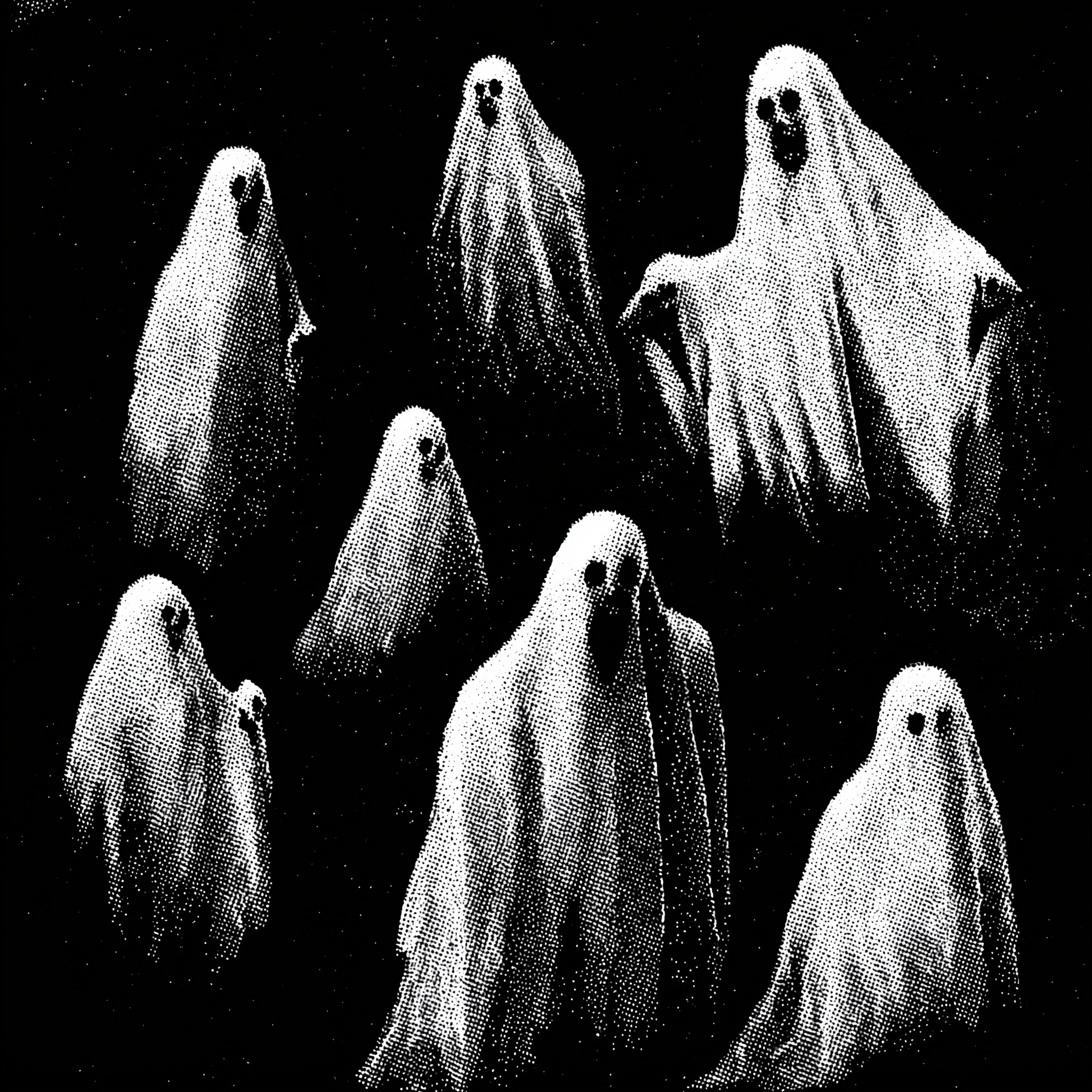 50 Haunted Ghosts: Specters In White Sheets • PromptDen