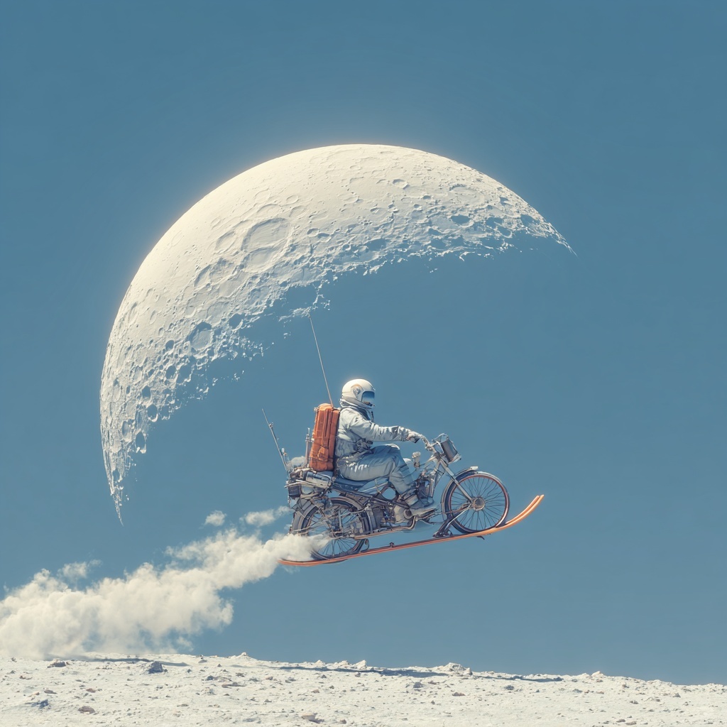 Ride A Spaceship Rocker To The Moon! • PromptDen