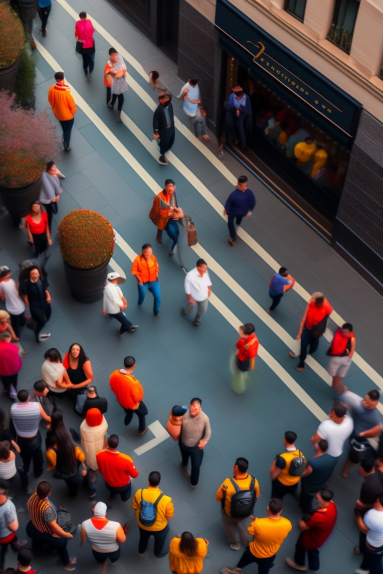 Busy City Scene From Above • PromptDen