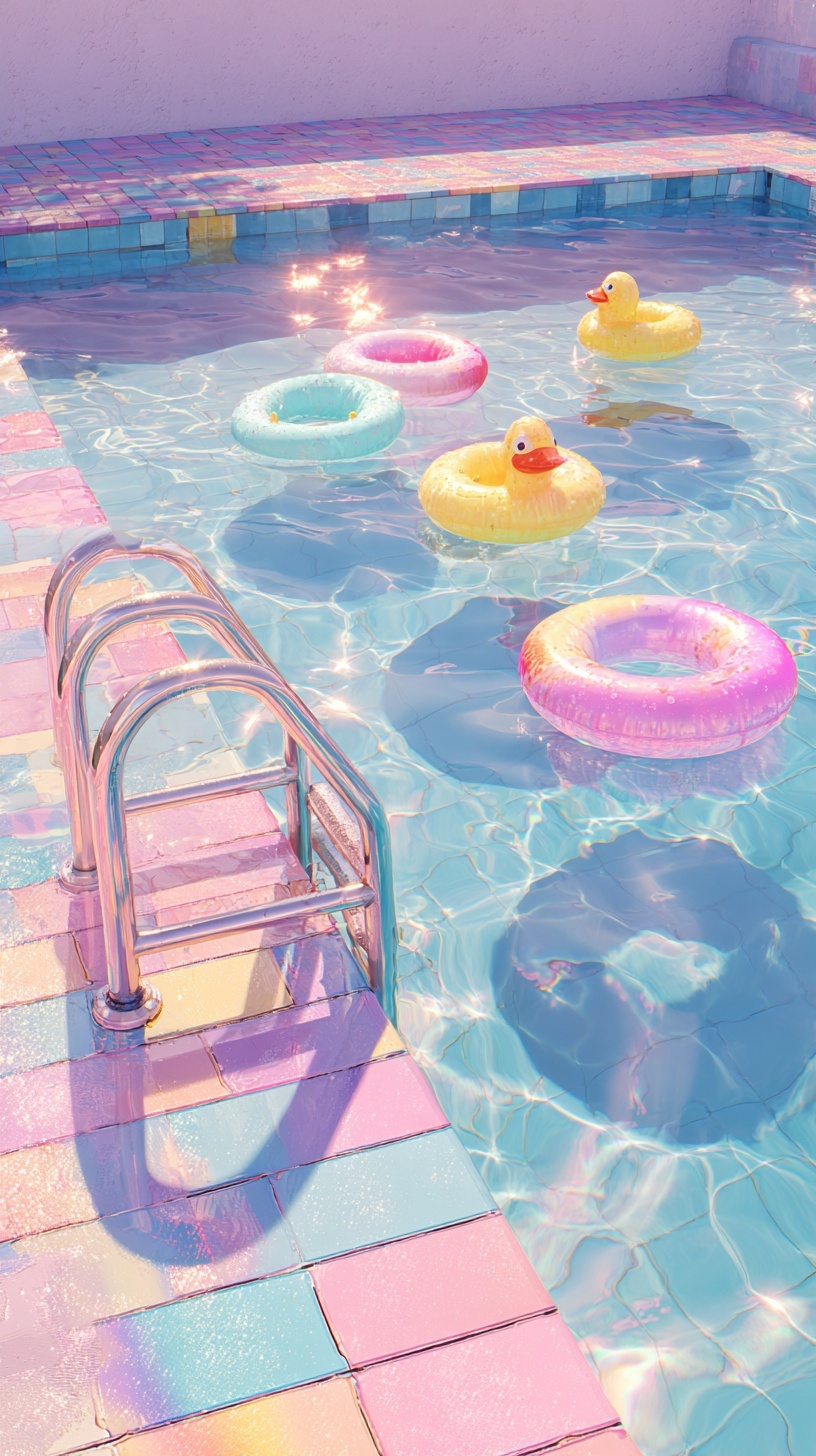 Nostalgic Dreamcore: Vintage Pool Serenity • PromptDen